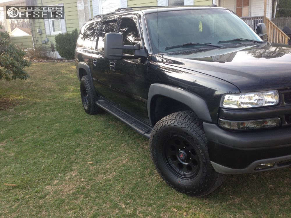 2002 Chevrolet Suburban with 16x8.5 -25 Level 8 Tracker and 285/75R16 ...