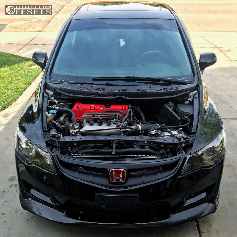 2009 Honda Civic with 17x7 40 Drag Dr9 and 215/45R17 Bridgestone ...