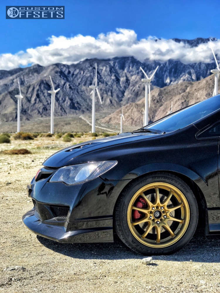 2009 Honda Civic with 17x7 40 Drag Dr9 and 215/45R17 Bridgestone ...