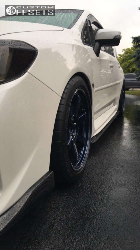 2016 Subaru WRX STI with 18x9.5 38 Volk Te37 and 265/40R18 Michelin ...