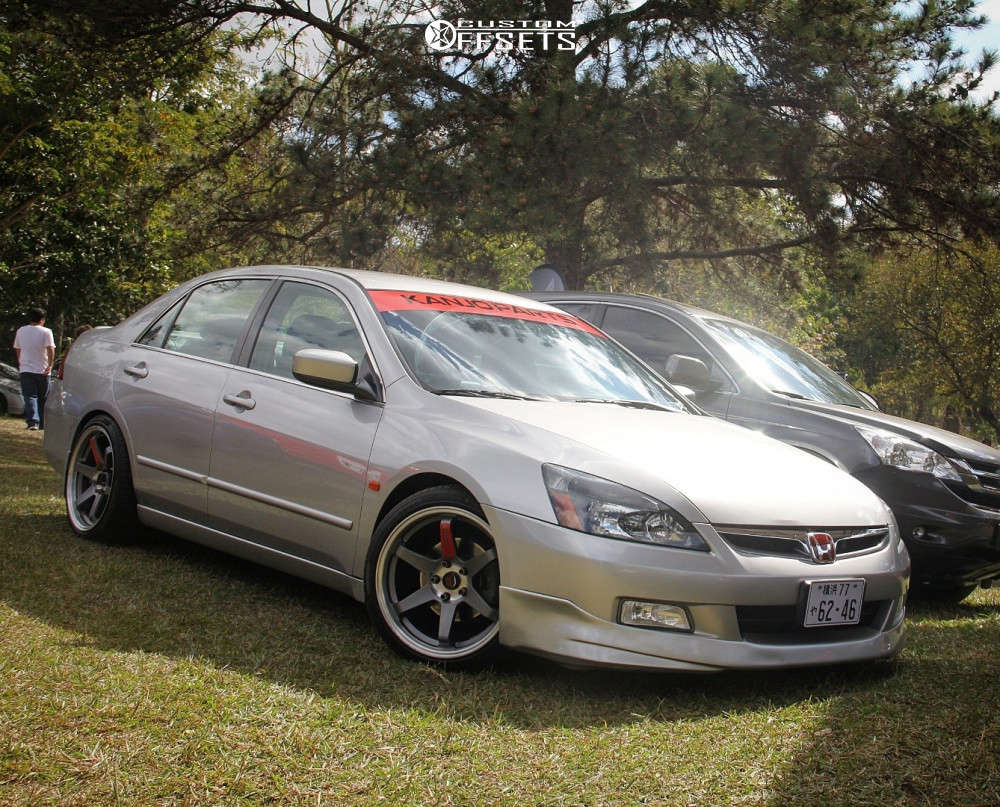 2006 Honda Accord with 18x9.5 35 Volk Te37sl and 225/40R18 Pirelli P ...