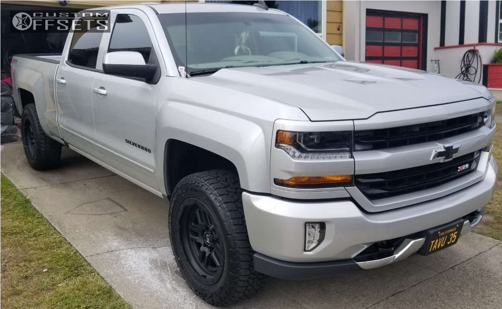 2016 Chevrolet Silverado 1500 with 20x9.5 12 Black Rhino Barstow and ...