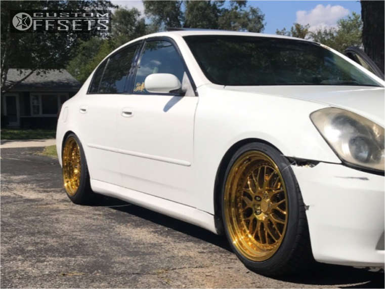 2006 INFINITI G35 with 19x9.5 35 ESR Sr01 and 245/40R19 Ohtsu Fp8000 ...