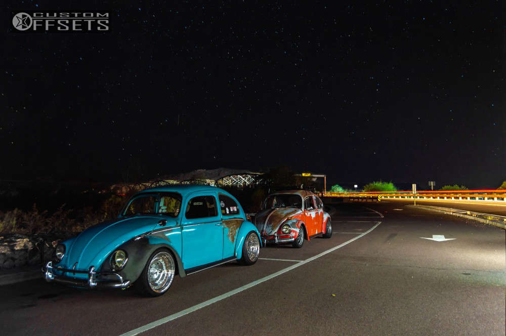1958 Volkswagen Beetle with 17x8 5 Limebug GT35 and 195/40R17 Federal ...