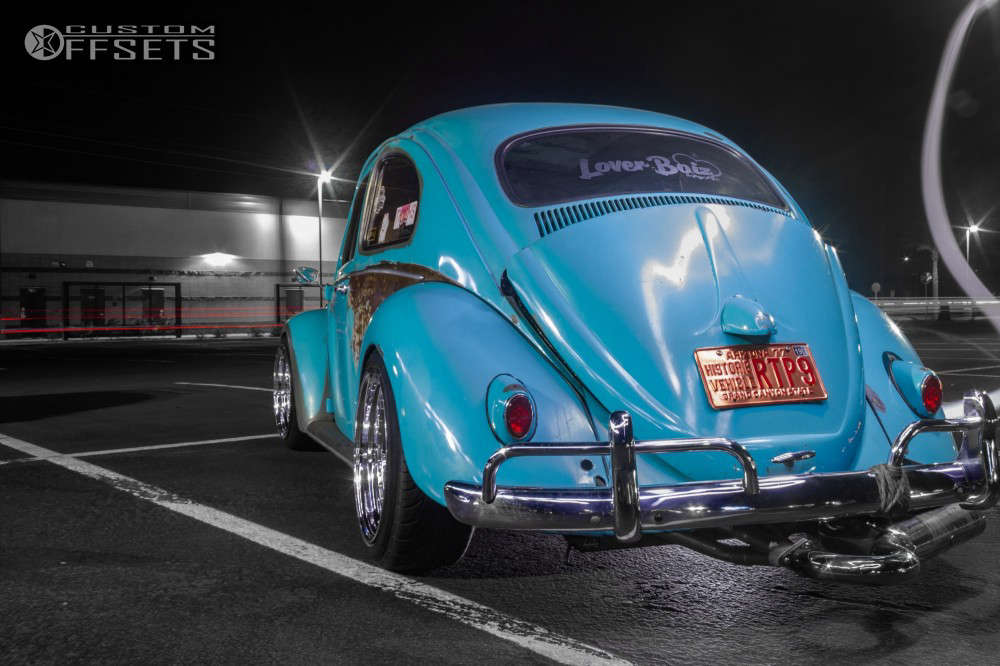 1958 Volkswagen Beetle with 17x8 5 Limebug GT35 and 195/40R17 Federal ...