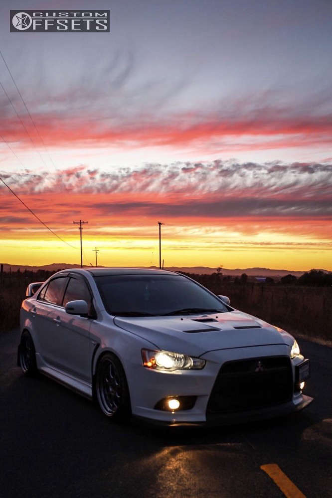 2015 Mitsubishi Lancer with 18x9.5 30 Aodhan Ds01 and 225/40R18 Federal ...
