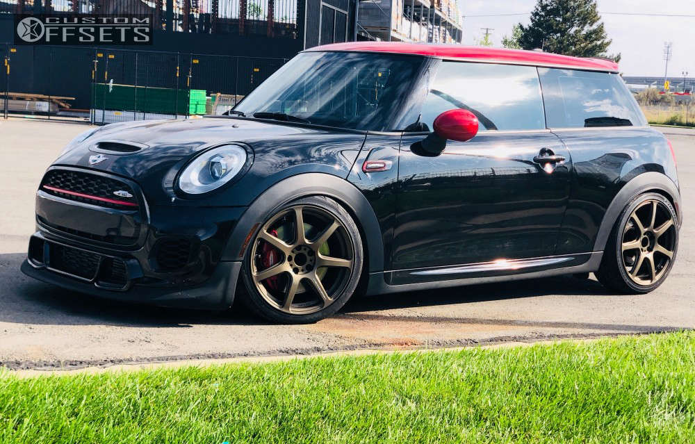 2015 Mini Cooper with 18x7.5 38 Work Emotion T7r and 215/40R18 ...