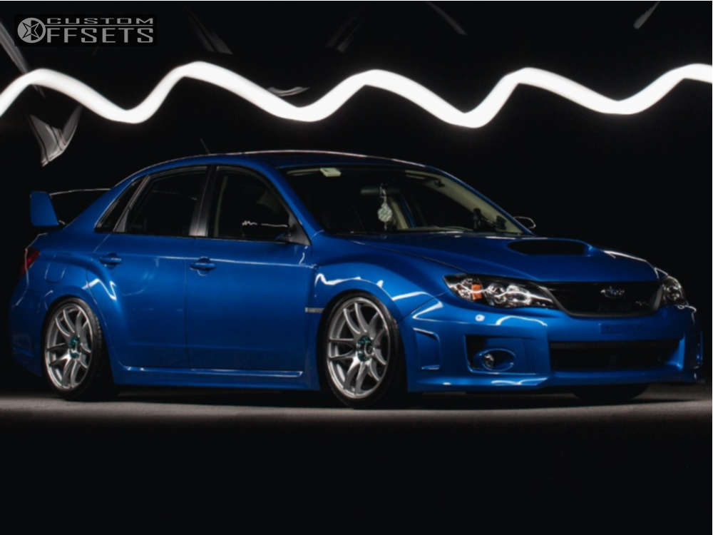 2011 Subaru WRX with 18x9.5 35 ESR Sr08 and 255/40R18 Bridgestone Potenza Re71r and Coilovers ...