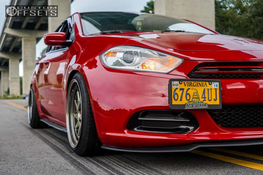 2013 Dodge Dart with 18x9.5 35 ESR Sr09 and 225/40R18 Nitto Neo Gen and ...
