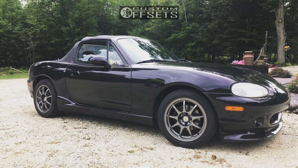 1999 Mazda Miata with 15x8 30 Kosei K4r and 225/40R15 Hankook Ventus ...