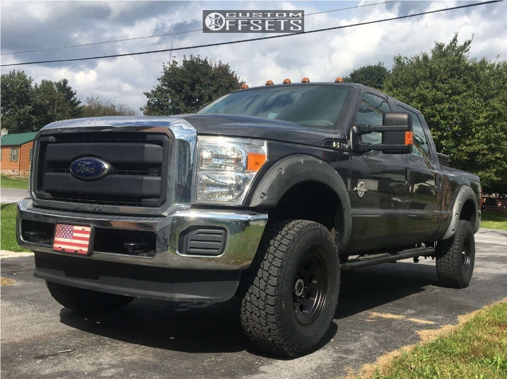 2016 Ford F-250 Super Duty with 17x9 -12 American Racing Baja and 35/12.5R17 Nitto Terra ...