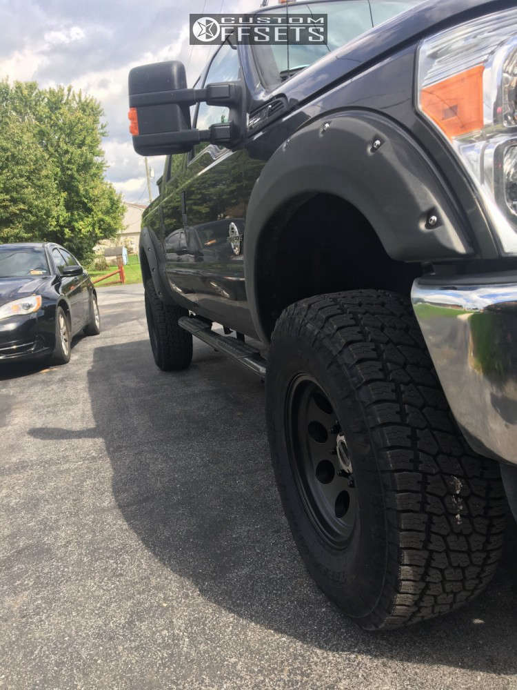 2016 Ford F-250 Super Duty with 17x9 -12 American Racing Baja and 35/12.5R17 Nitto Terra ...