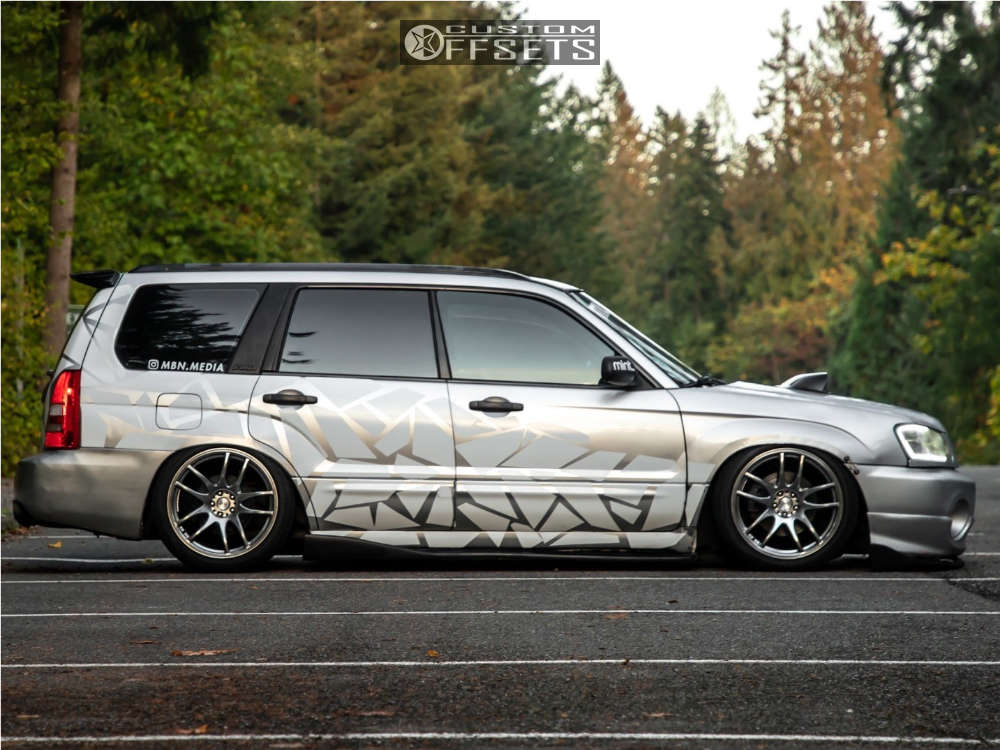 2003 Subaru Forester with 18x9.5 22 ESR Sr08 and 225/40R18 Federal 595 ...