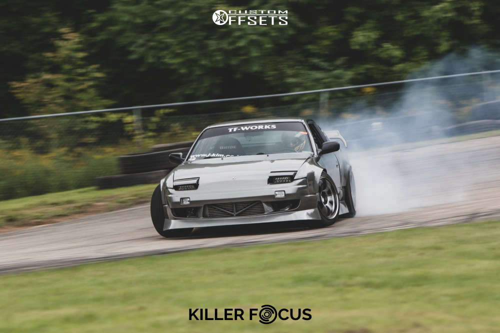 1991 Nissan 240SX with 17x9.5 25 Advan RGII and 235/40R17 Zestino ...