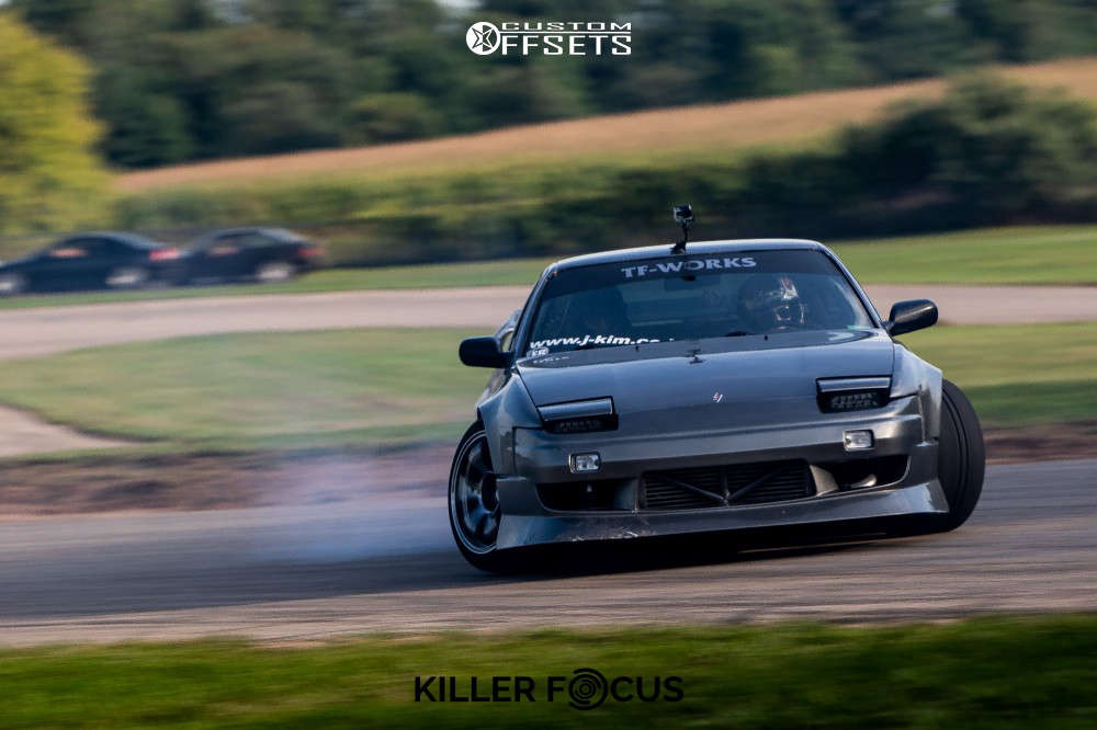 1991 Nissan 240SX with 17x9.5 25 Advan RGII and 235/40R17 Zestino ...