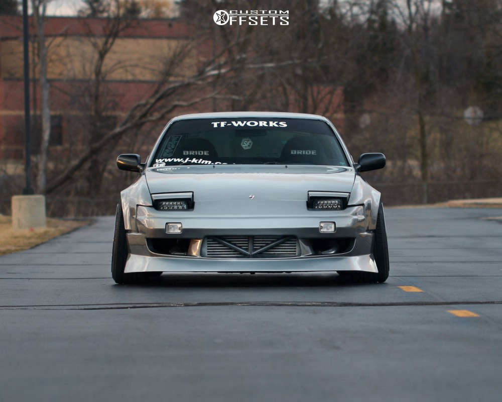 1991 Nissan 240SX with 17x9.5 25 Advan RGII and 235/40R17 Zestino ...