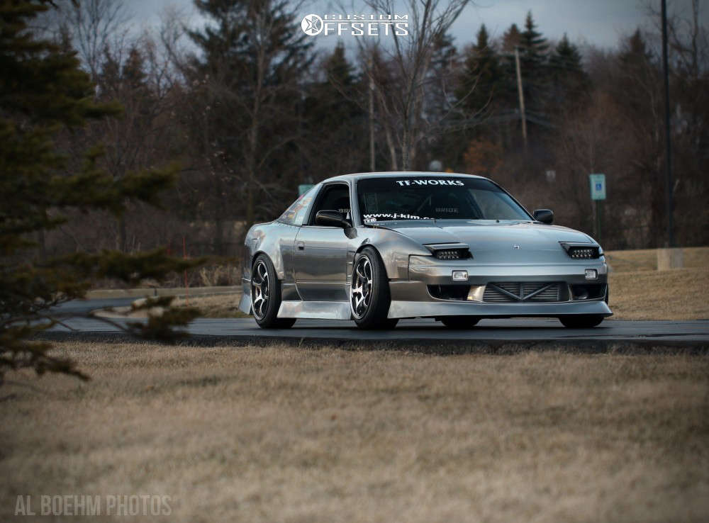1991 Nissan 240SX with 17x9.5 25 Advan RGII and 235/40R17 Zestino ...