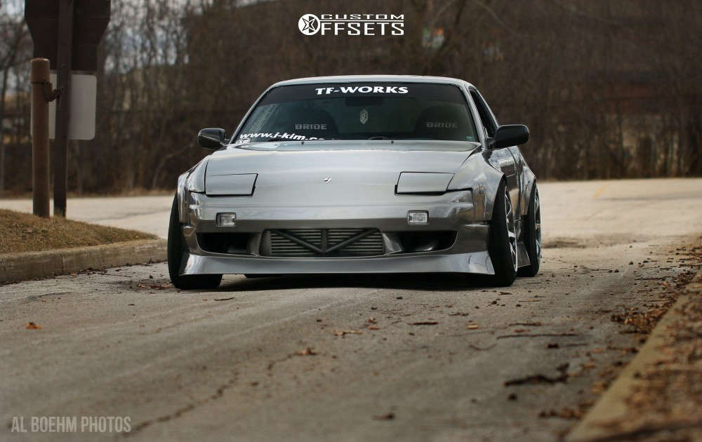 1991 Nissan 240SX with 17x9.5 25 Advan RGII and 235/40R17 Zestino ...