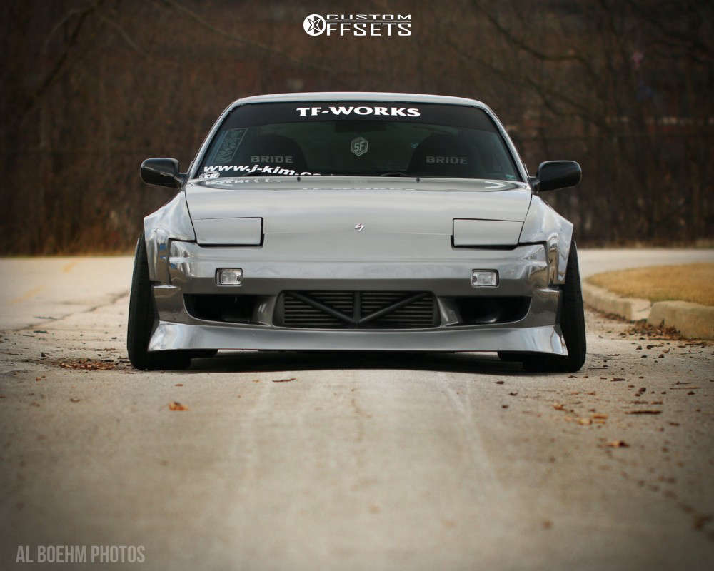 1991 Nissan 240SX with 17x9.5 25 Advan RGII and 235/40R17 Zestino ...