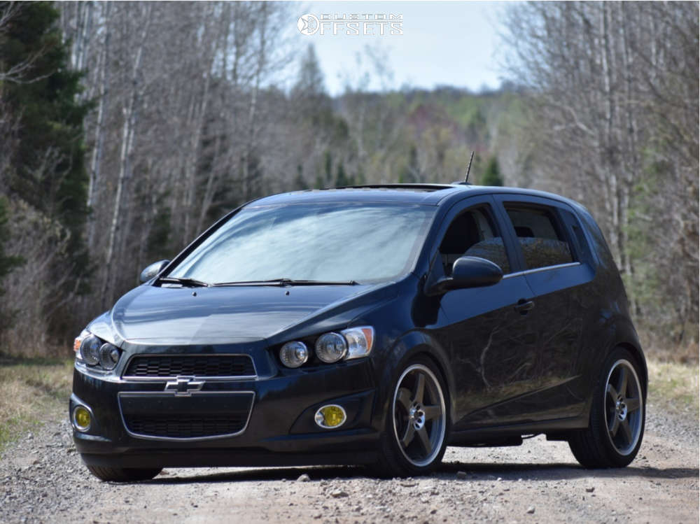2015 Chevrolet Sonic with 18x7.5 38 Enkei Ev5 and 225/40R18 Yokohama ...