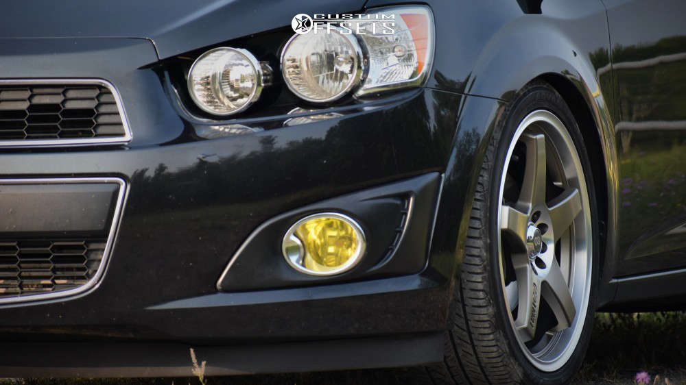 2015 Chevrolet Sonic with 18x7.5 38 Enkei Ev5 and 225/40R18 Yokohama ...