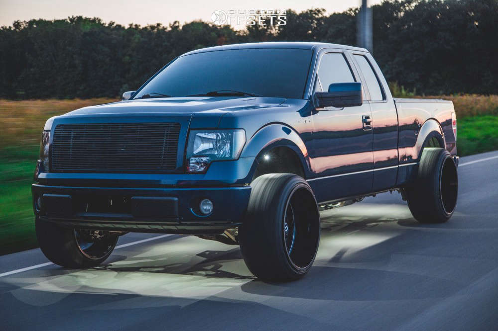 2010 Ford F-150 with 24x14 -76 TIS 544BM and 305/35R24 Atturo Az800 and ...