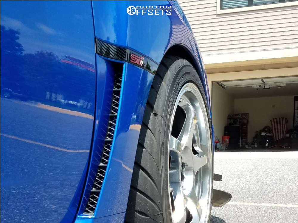 2012 Subaru WRX STI with 18x9.5 35 Carbyne Sprint and 265/35R18 Federal ...