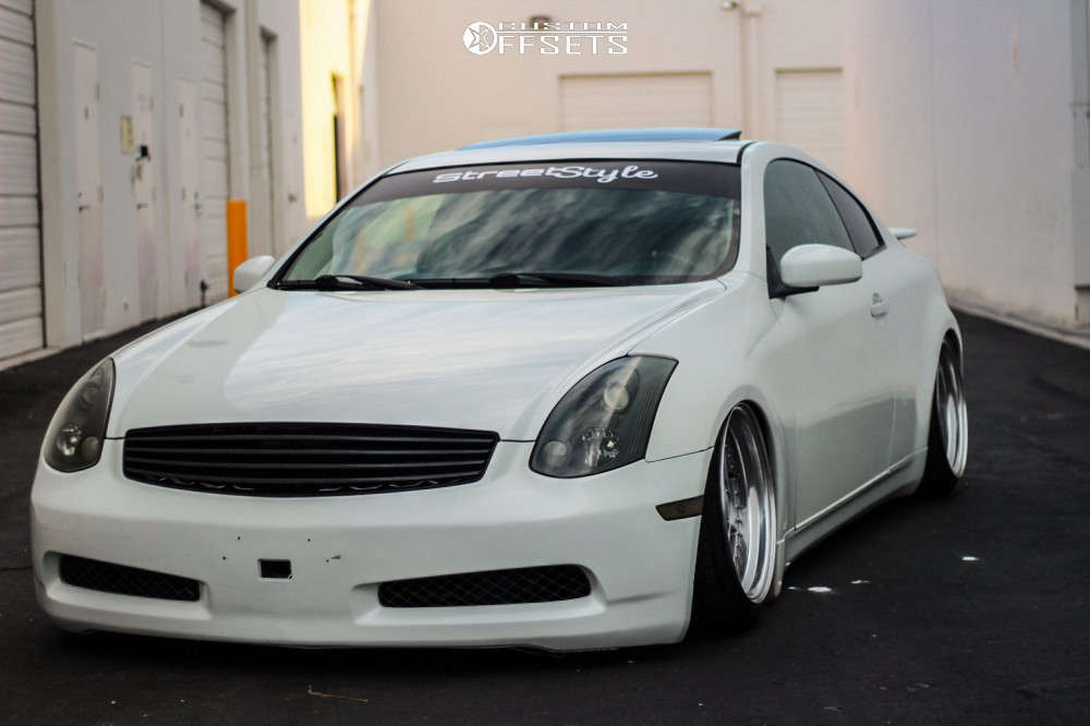 2003 INFINITI G35 with 18x10.5 17 Work Equip E05 and 245/35R18 Falken ...