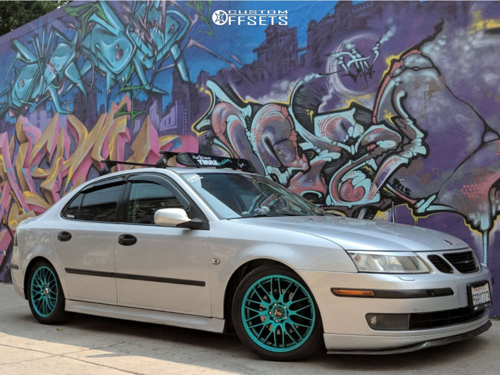 2003 Saab 9-3 with 17x7 40 Maxxim Maze and 215/45R17 Hankook V12 and ...
