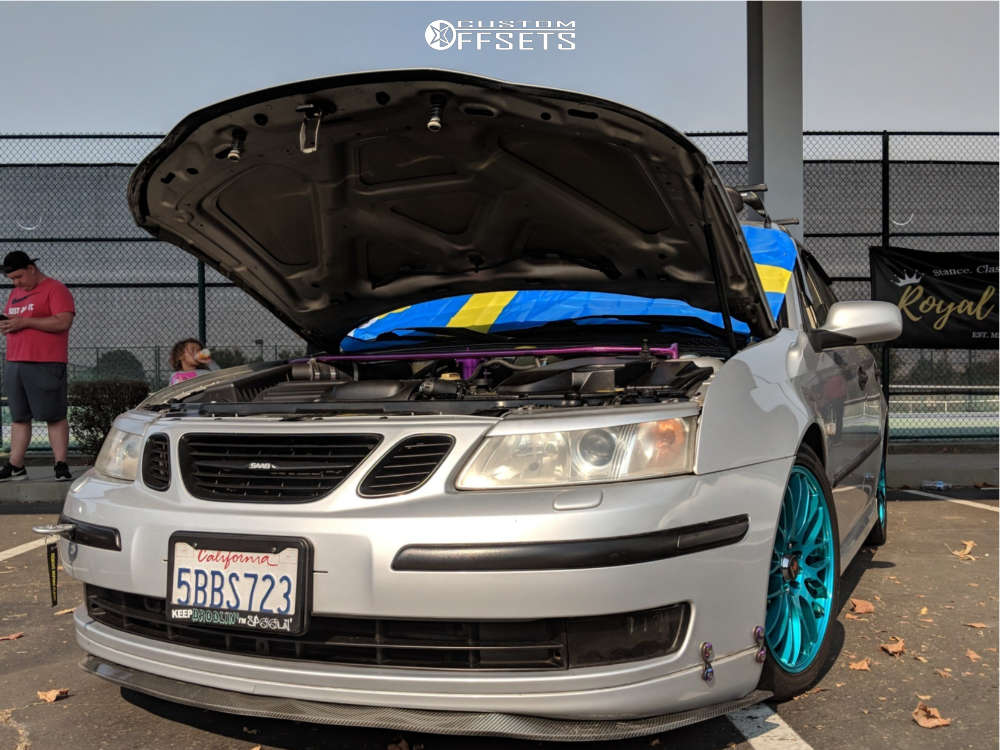 2003 Saab 9-3 with 17x7 40 Maxxim Maze and 215/45R17 Hankook V12 and ...
