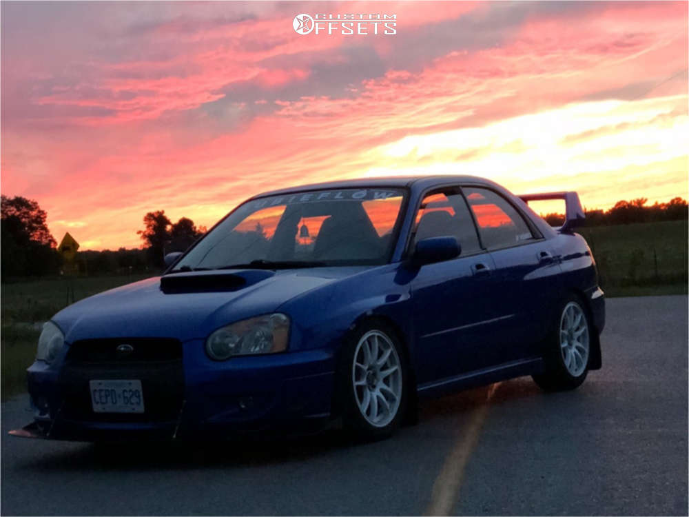 2004 Subaru WRX with 17x8 35 RTX R-Spec Stag and 235/45R17 GT Radial ...