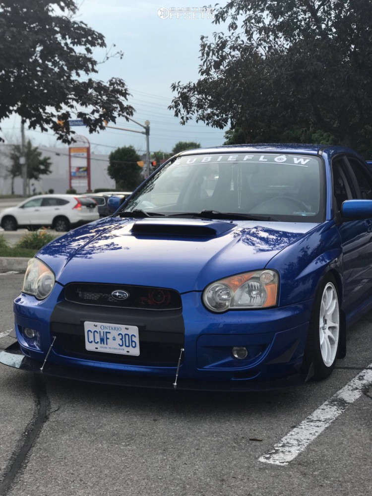 2004 Subaru WRX with 17x8 35 RTX R-Spec Stag and 235/45R17 GT Radial ...