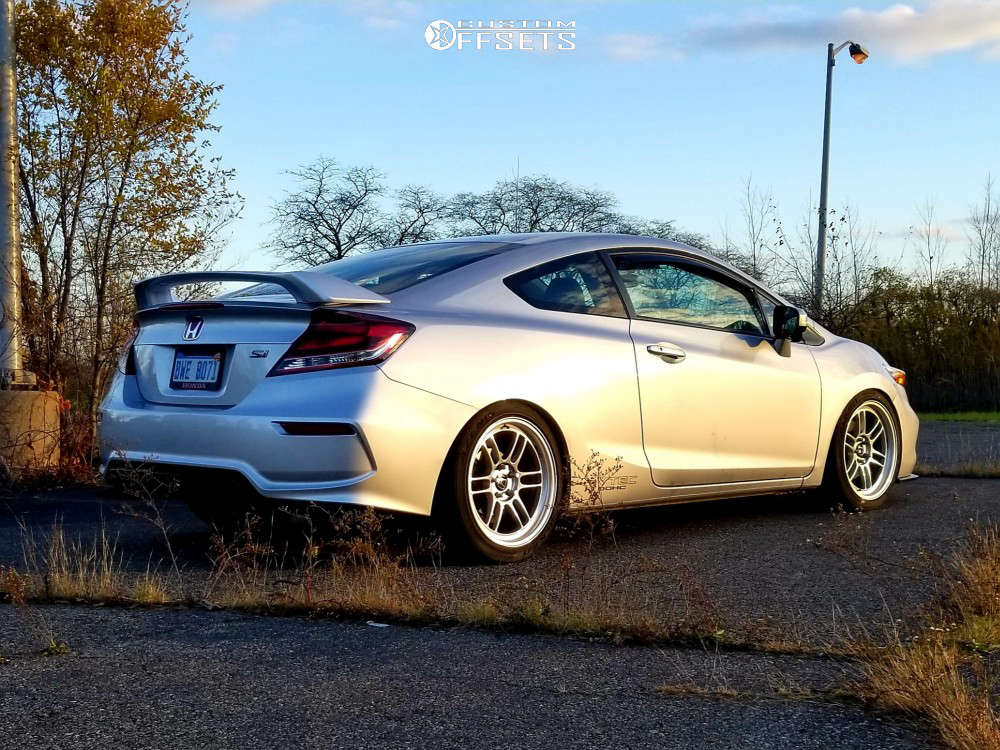 2014 Honda Civic with 18x9 35 Enkei RPF1 and 235/40R18 Falken Azenis Rt ...