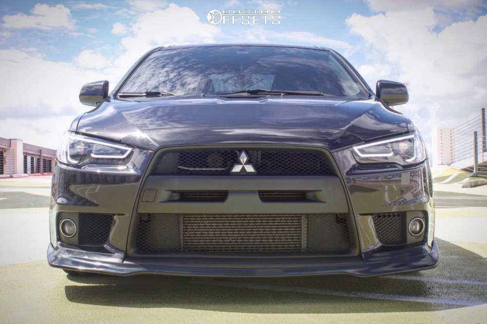 2012 Mitsubishi Lancer with 18x9.5 22 Ambit Re02 and 245/40R18 Goodyear ...