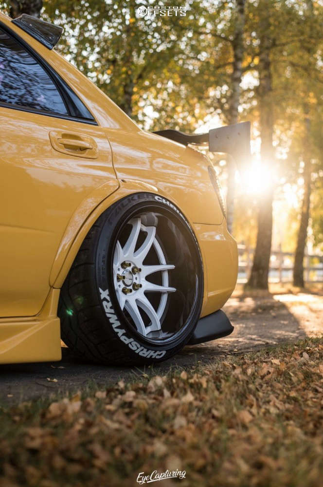 2003 Subaru WRX with 18x11.5 -30 Work Emotion Cr 2p and 265/35R18 ...