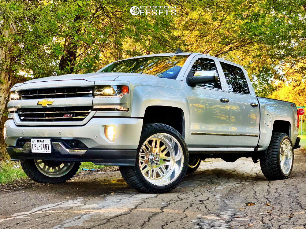 2016 Chevrolet Silverado 1500 with 22x12 -40 American Force Verdict Ss and 33/12.5R22 Crosswind ...