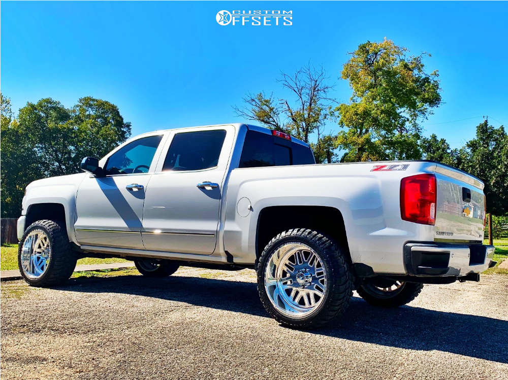 2016 Chevrolet Silverado 1500 with 22x12 -40 American Force Verdict Ss and 33/12.5R22 Crosswind ...