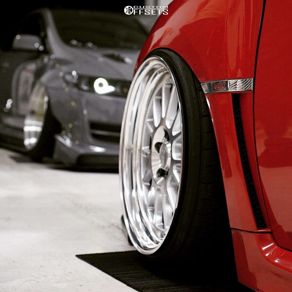 2008 Subaru WRX STI with 18x10 12 Work Seeker FX and 225/35R18 Federal ...