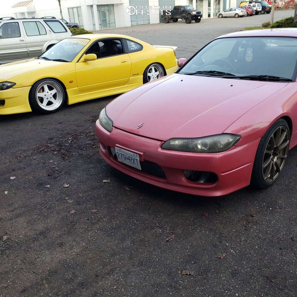 1999 Nissan S14 with 18x9.5 22 ESR SR04 and 225/40R18 Pirelli Pzero ...