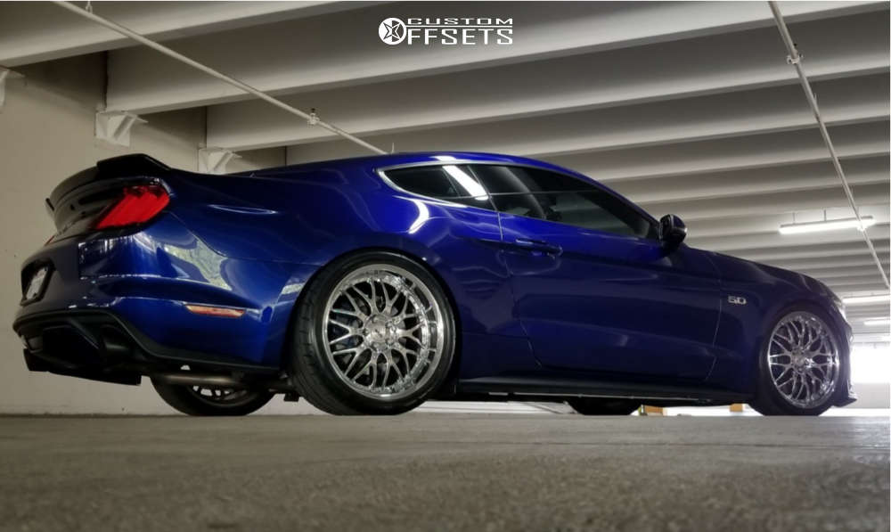 2016 Ford Mustang with 20x8.5 32 SVE Series 3 and 255/30R20 Nitto NT555 G2 and Lowering Springs ...