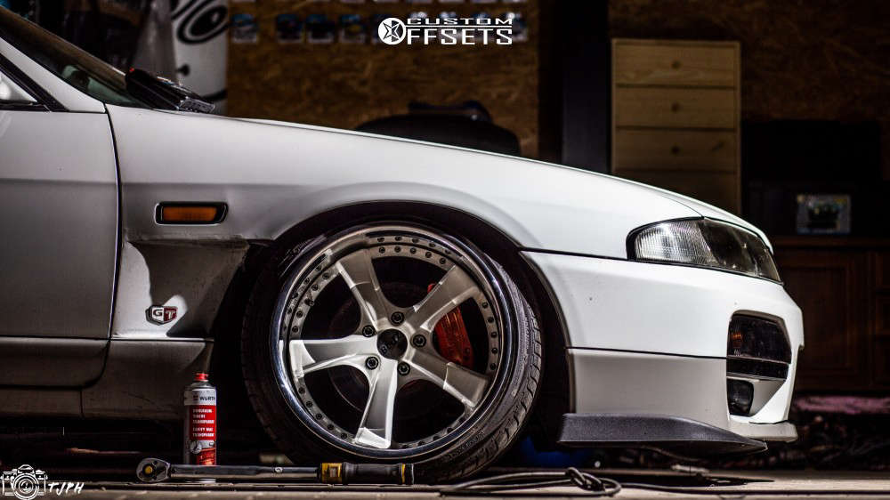 1997 Nissan Skyline with 18x9.5 -15 Blitz Technospeed Z2 and 225/30R18 Achilles Atr Sport 2 and ...