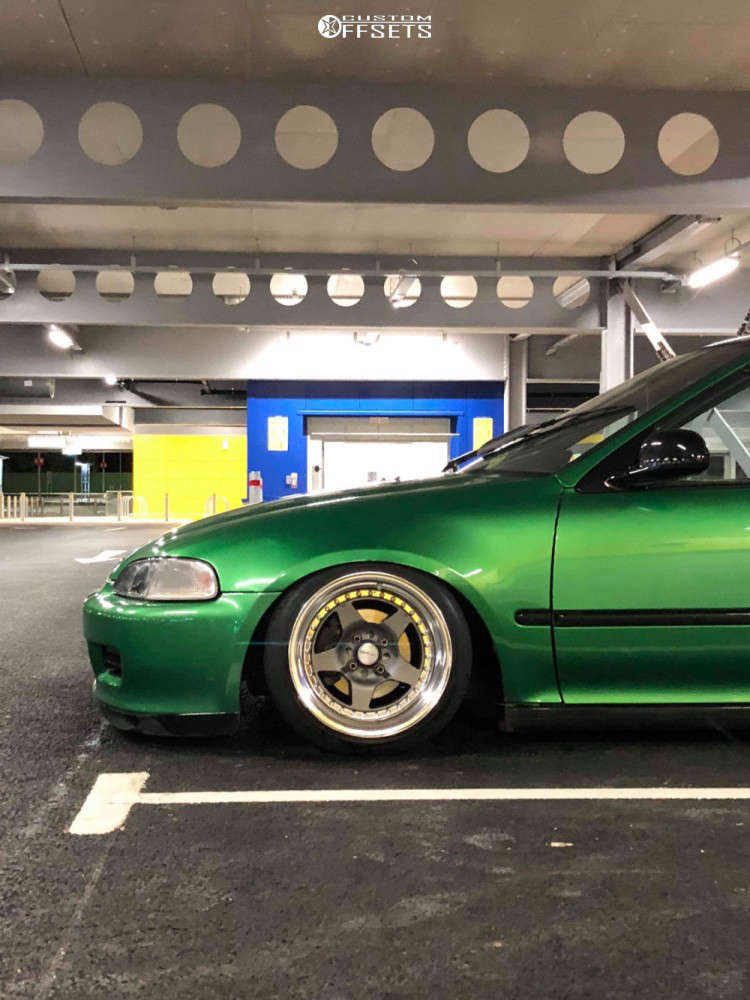 1994 Honda Civic with 15x9 -6 Work Cr01 and 185/45R15 Nankang Ns2 and Coilovers | Custom Offsets