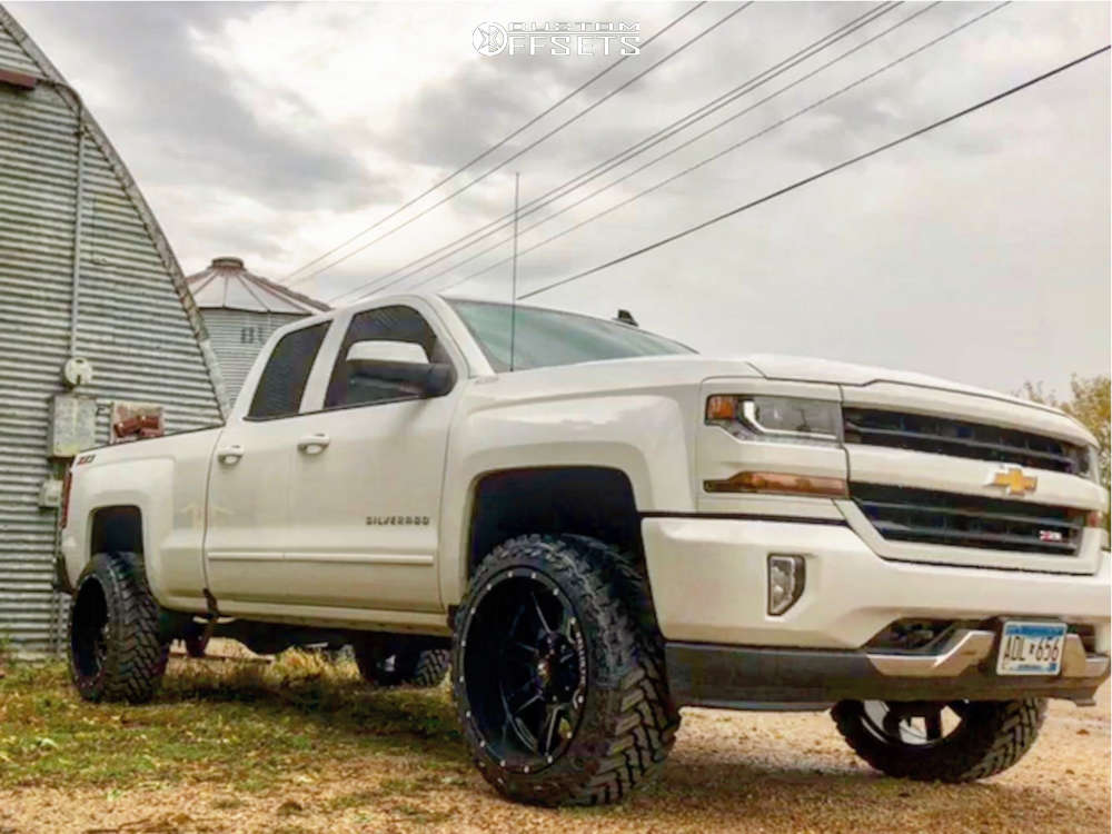 2017 Chevrolet Silverado 1500 with 22x12 -44 Ballistic Rage and 33/12.5R22 Atturo Trail Blade Mt ...