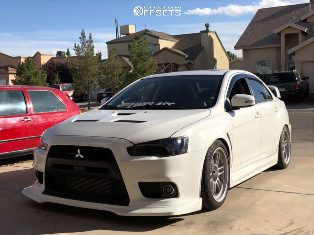 2015 Mitsubishi Lancer with 18x9.5 15 Enkei RPF1 and 255/40R18 Hankook ...