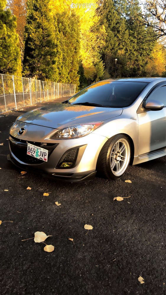 2011 Mazda 3 with 18x9 30 Enkei RPF1 and 235/45R18 Federal SS595 and ...
