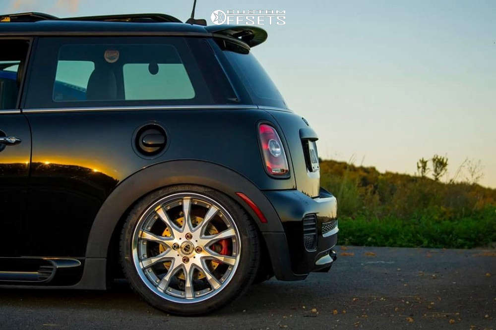 2009 Mini Cooper with 17x7 40 Work Schwert SC2 and 205/40R17 Nankang NS ...
