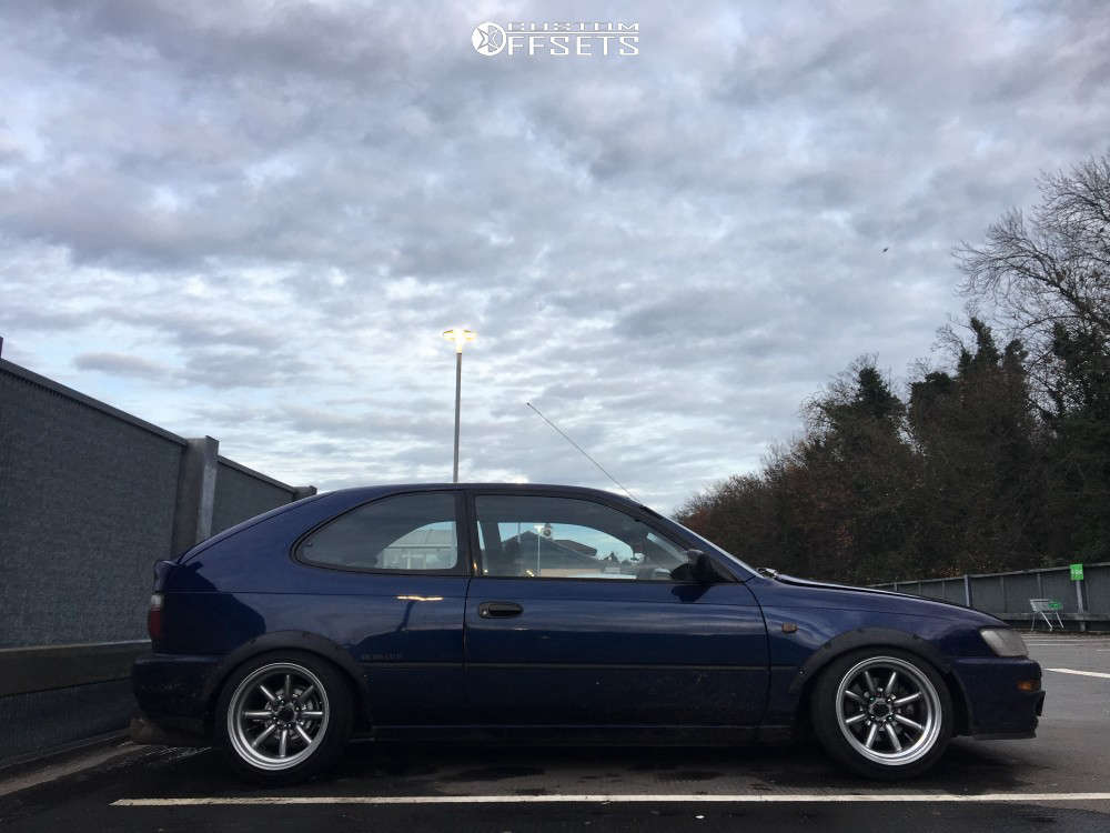 1995 Toyota Corolla with 15x9 13 Japan Racing Jr19 and 195/45R15 Toyo ...