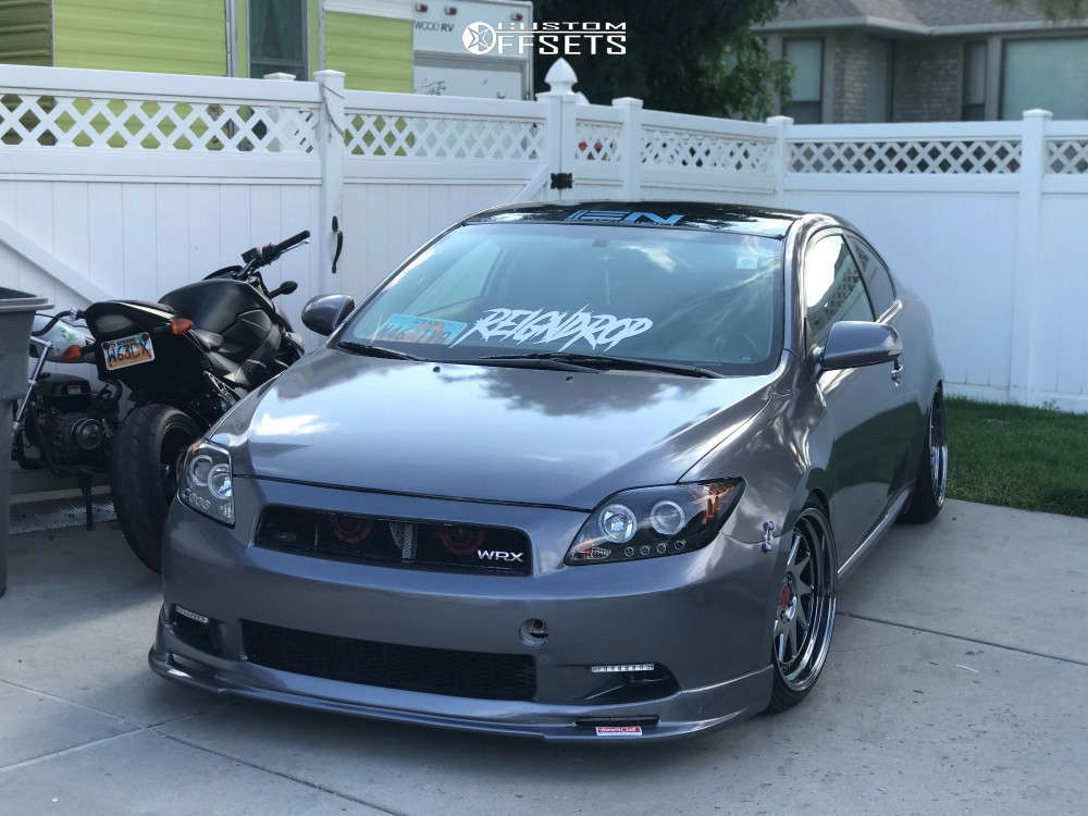 2005 Scion TC with 18x9.5 35 ESR Sr09 and 245/35R18 Bridgestone Blizzak ...