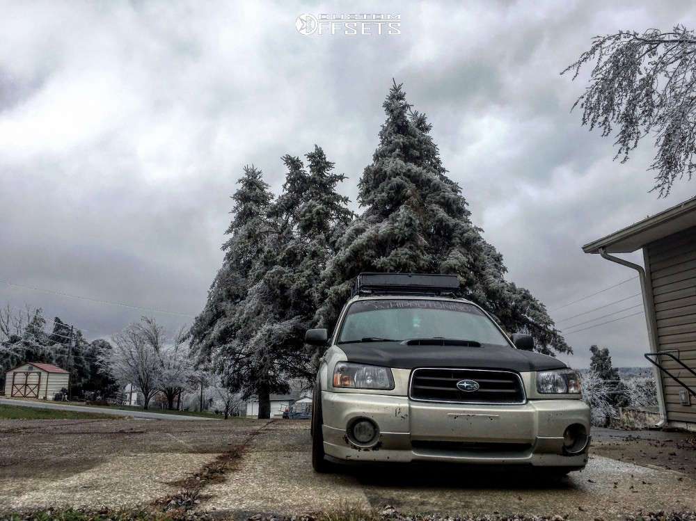 2005 Subaru Forester with 18x10.5 20 F1R F21 and 255/35R18 Continental ...