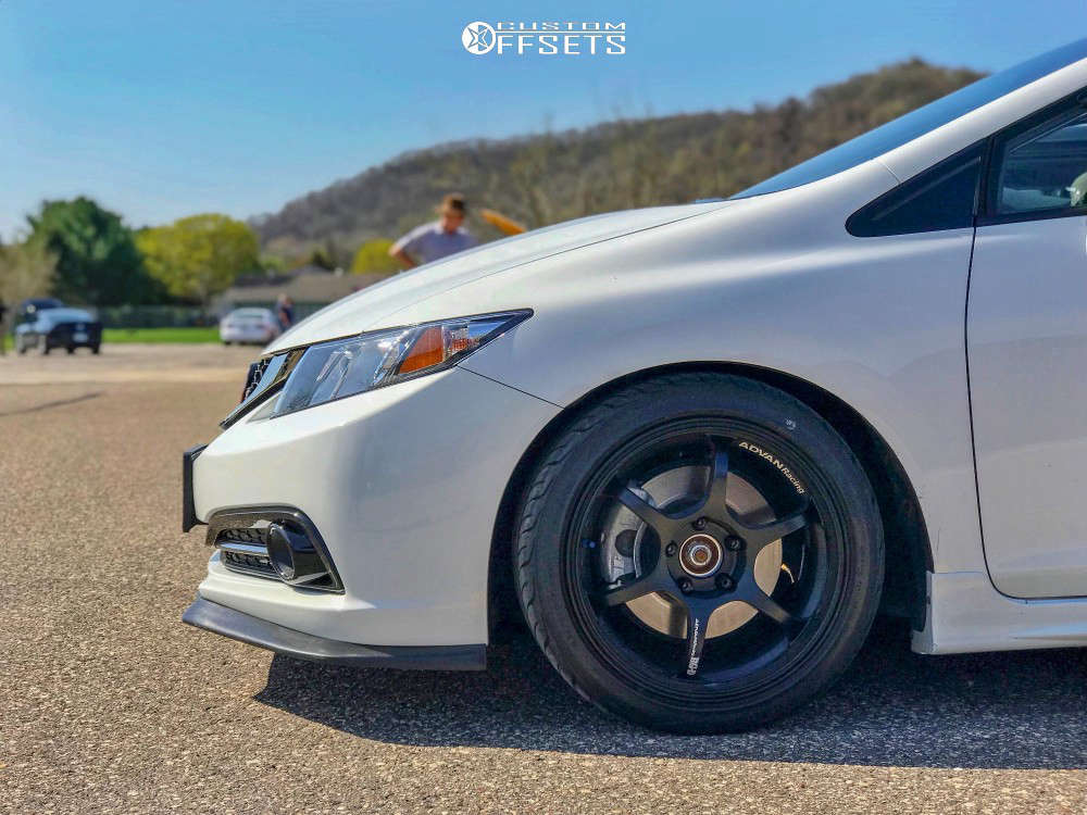2015 Honda Civic with 17x9 35 Advan Rg-d and 235/40R17 Yokohama S Drive ...